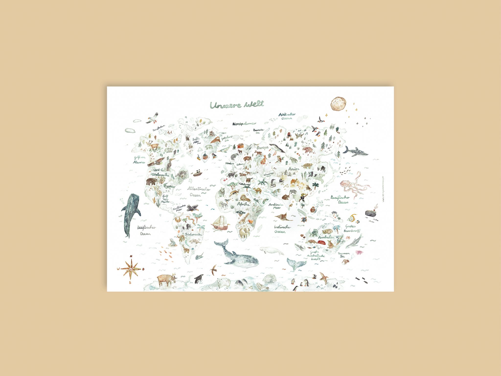 Unsere Welt Poster Weltkarte 50 x 70 cm